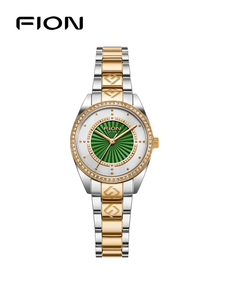 FION Stainless Steel Quartz Watch For Women Round Analog Two-Tone ...