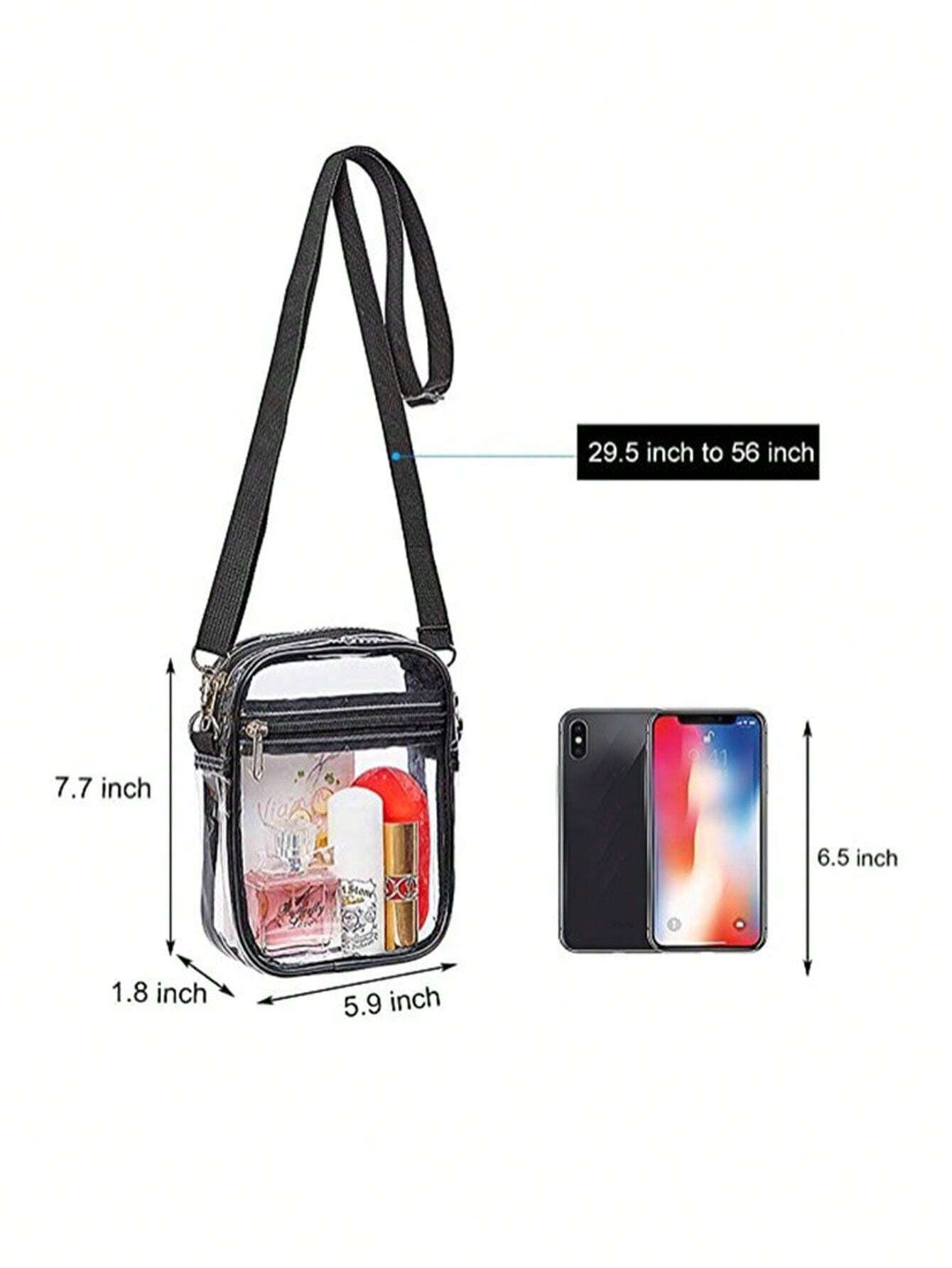 Minimalist Transparent Square Zipper Bag All Match Crossbody Bag ...