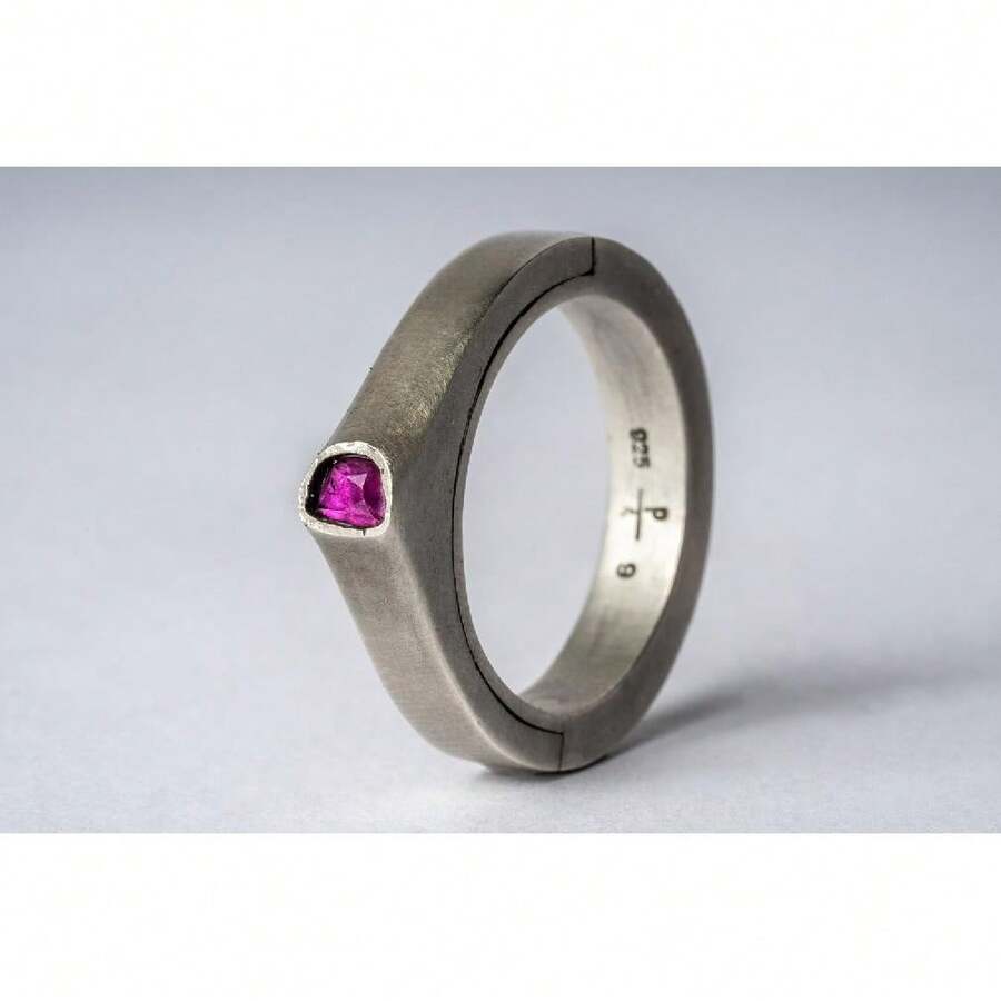 Parts of Four Sistema Ring (Terrestrial Surfaced, Expanded, 0.1 CT, Ruby Slice, 4mm, DA+RUB ...