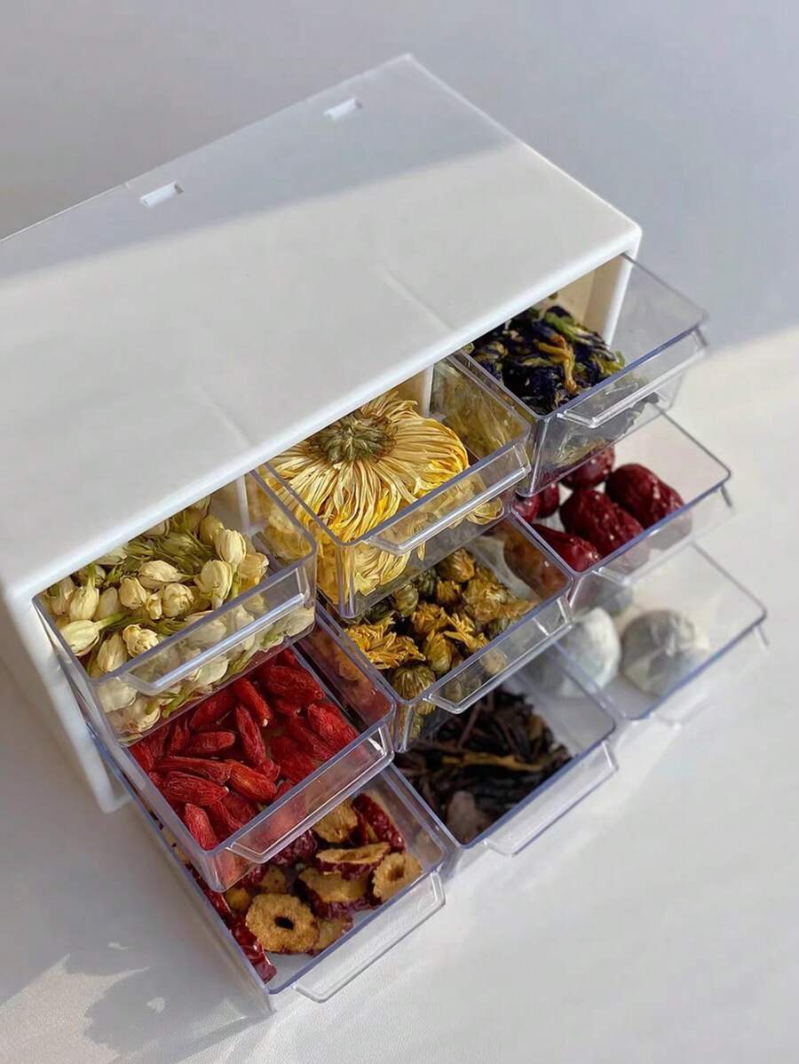 1pc, Herbal Storage Box, Spice Storage Box, 9 Grids 12 Grids Storage ...