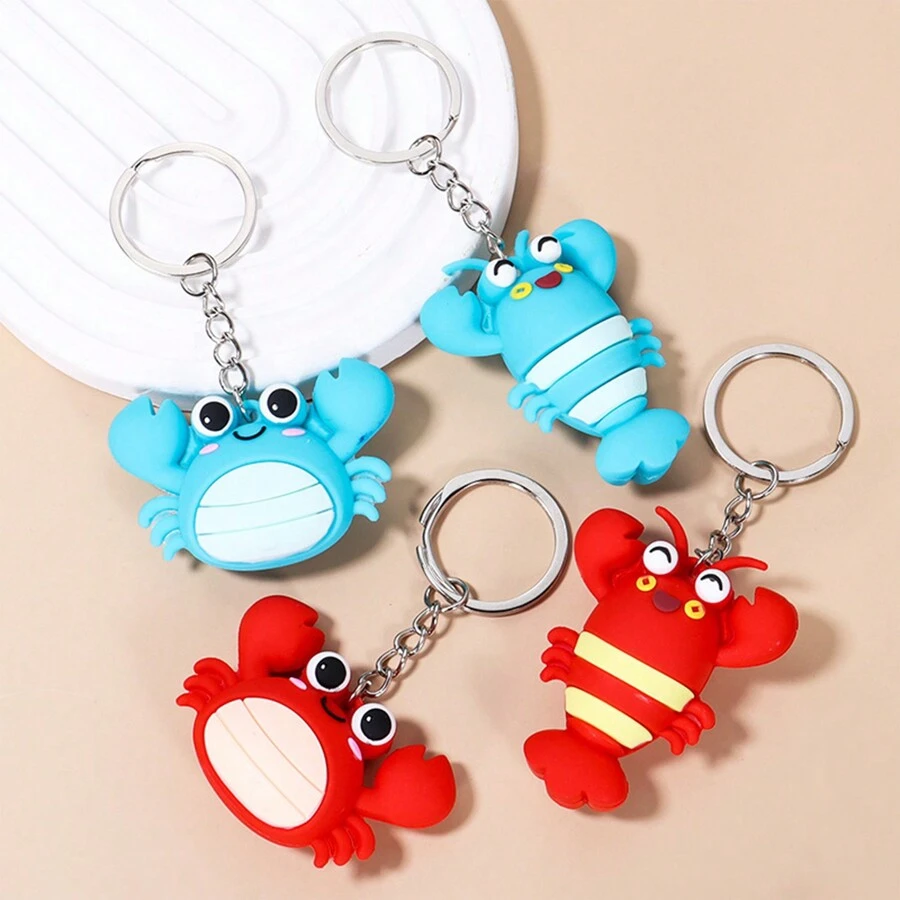 4pcs Festival Ocean Keychains: Cute Crab And Lobster Charm, Perfect For ...