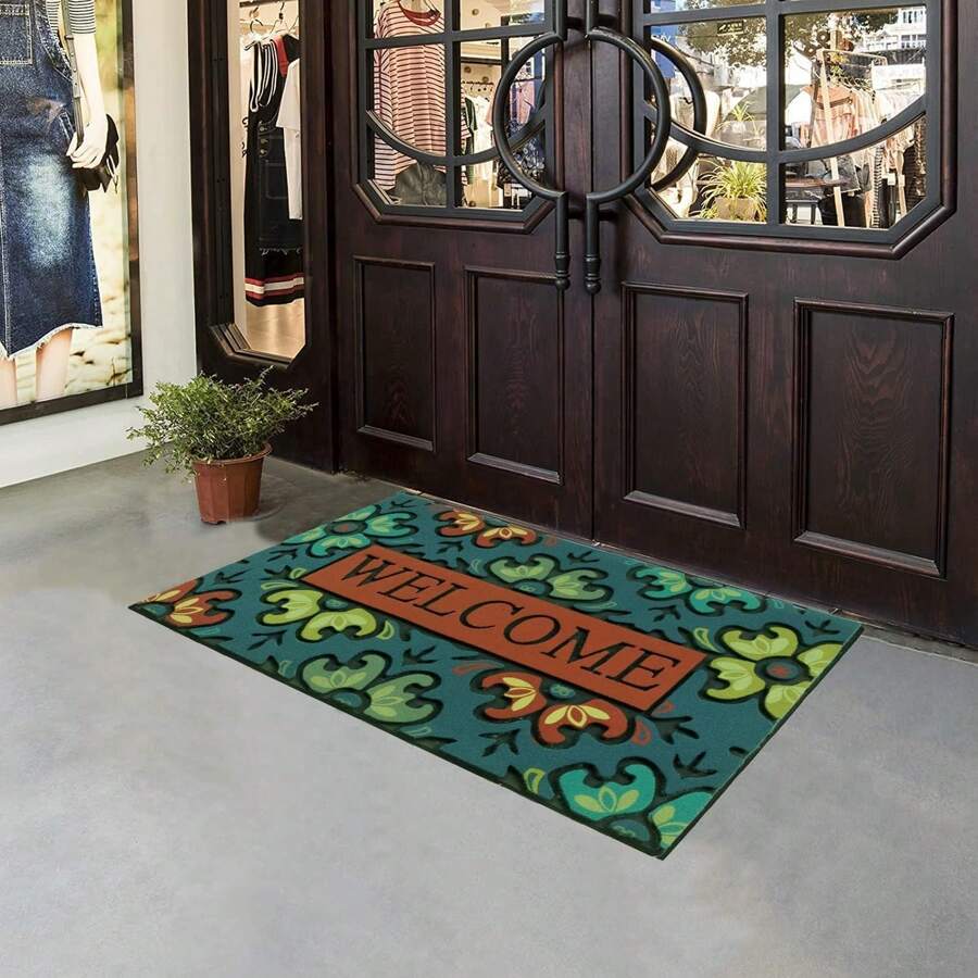 Chichic Door Mat Welcome Mat 18x 30 Inch Front Door Mat Outdoors For Home Entrance Outside Entry