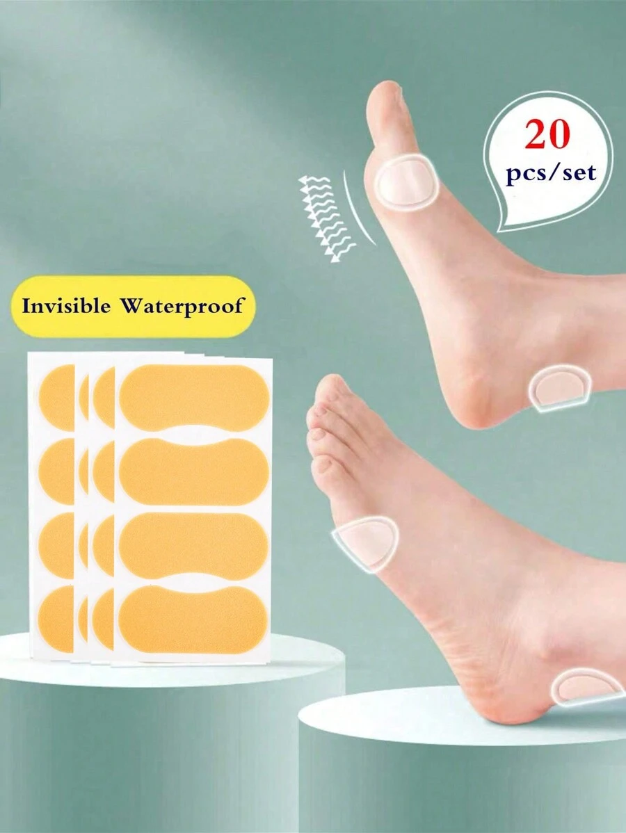 20pcs/Pack Anti-Friction Foot Care Gel Heel Pad For High Heels, Leather ...