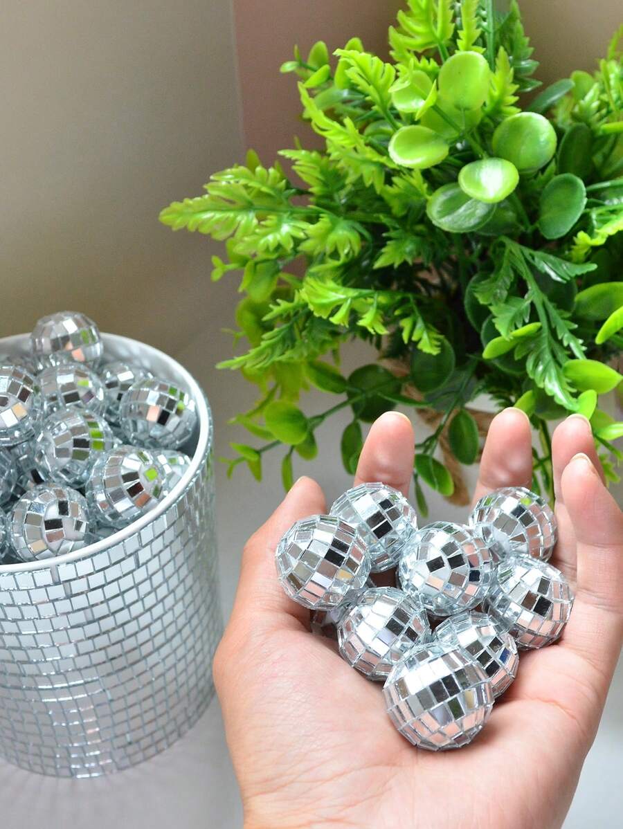 10 Pcs Mini Disco Balls Silver Hanging Decorations Reflective Mirror ...