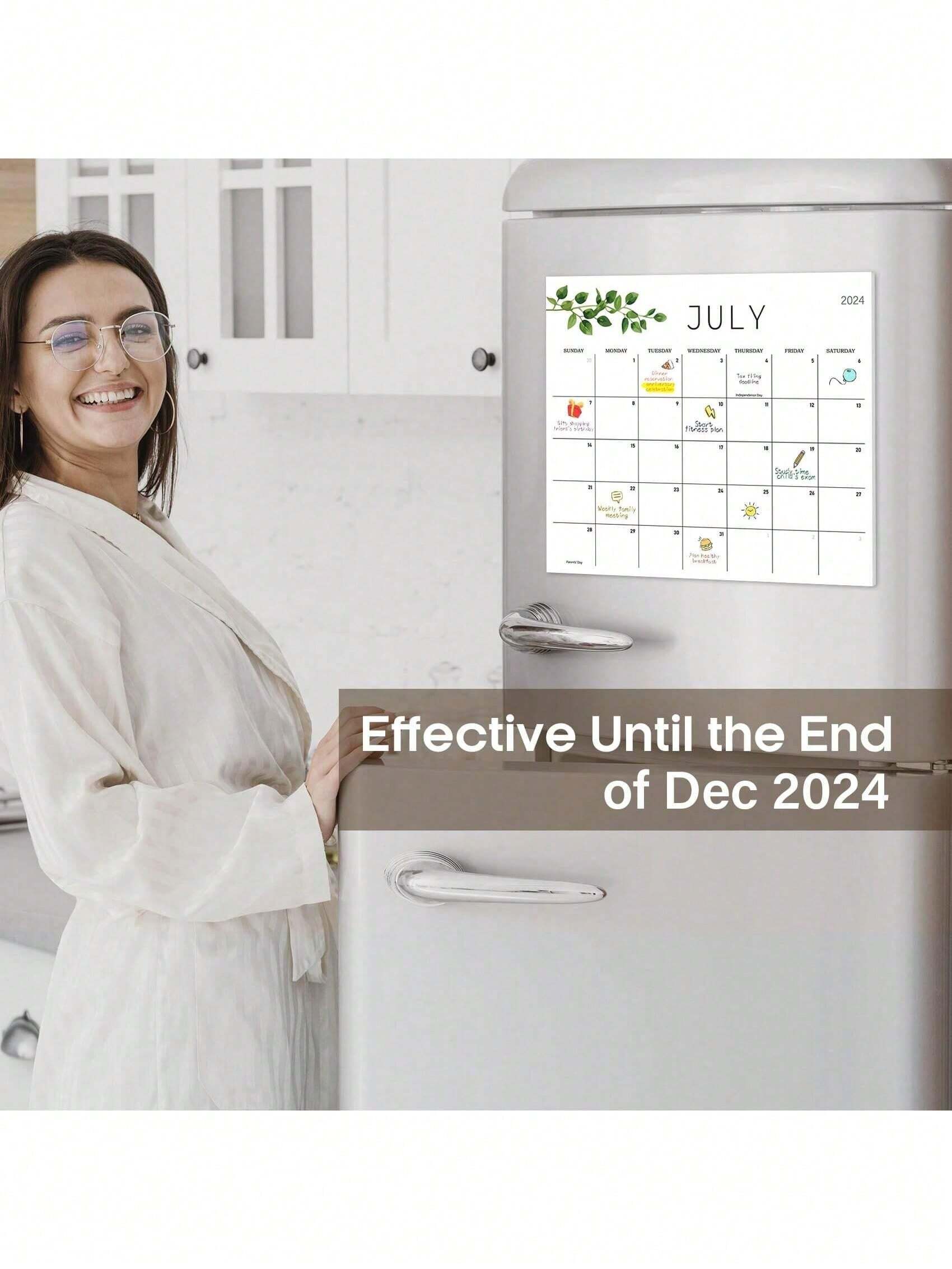 1pc 2024 July - 2025 June Calendar Daily Date Monthly Planner With ...