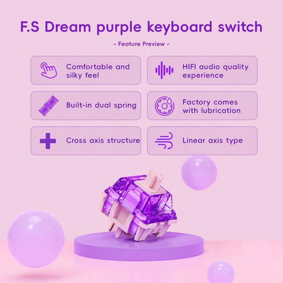 FLAMING SKULL Linear Pro Mechanical Keyboard Switch, 35Pcs/Box 5 Pin ...