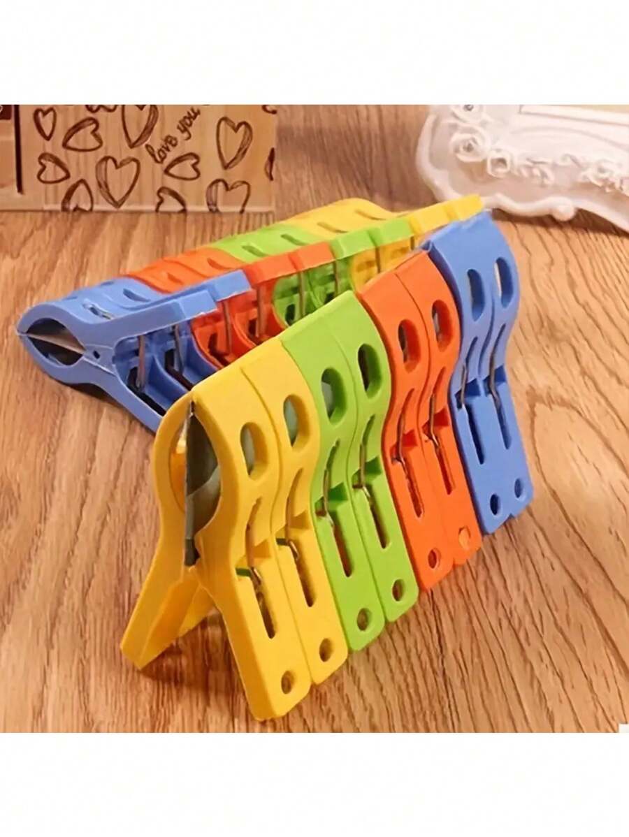 8pcs Super Large Plastic Clothes Clips - Windproof, Heavy Duty Beach ...