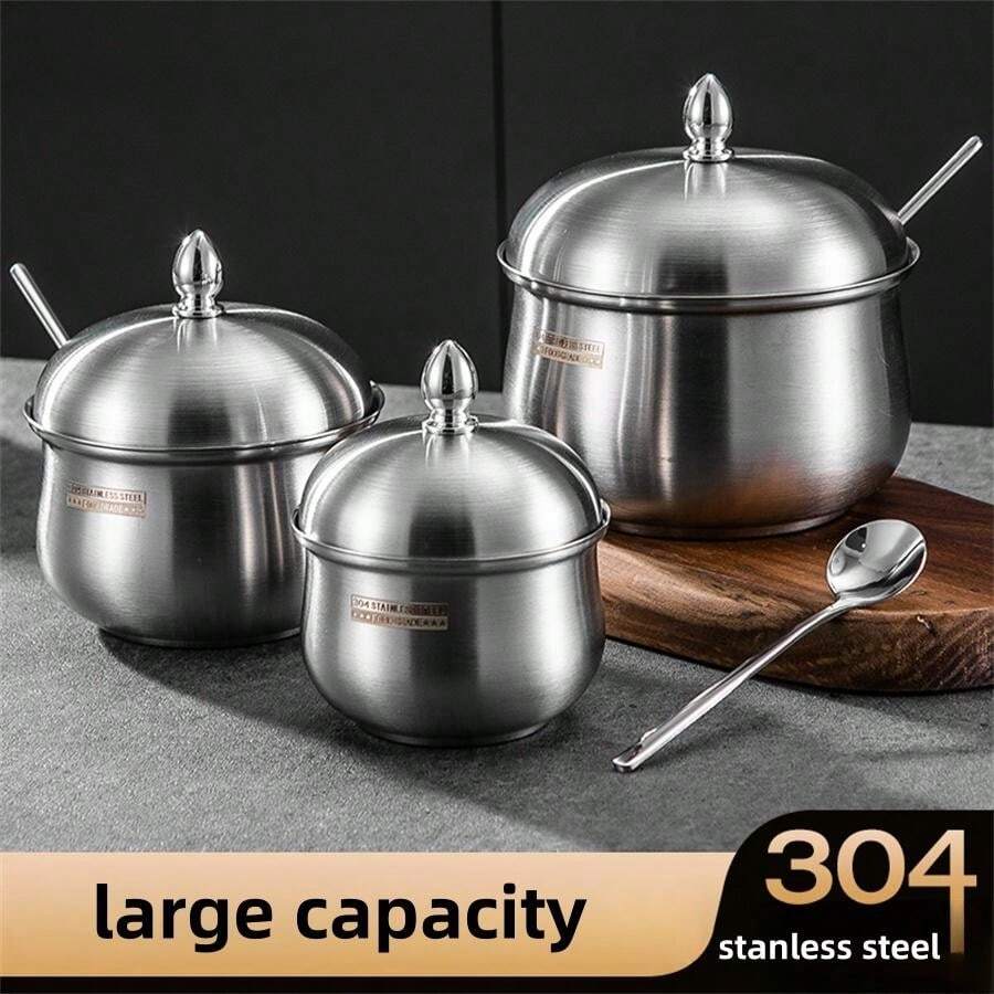 1pcs304 Stainless Steel 800ML Large Capacity Seasoning Tank, Sugar Tank ...