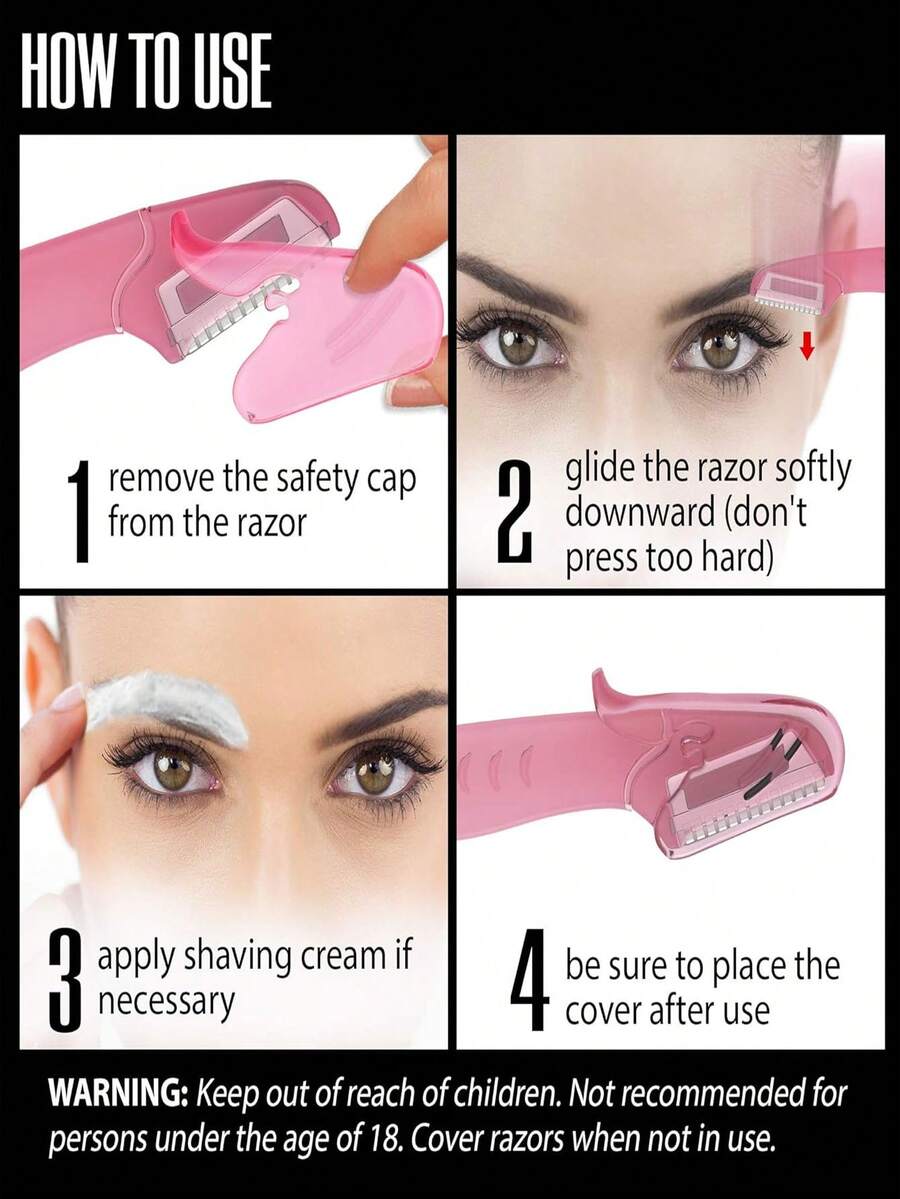 3 Pcs Eyebrow Razor Trimmer [Ultra Precision] Disposable Facial Hair ...