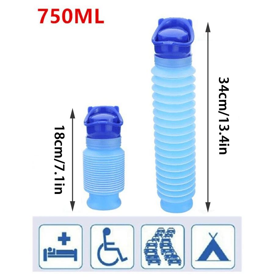 1pc Portable Car Urinal, Unisex Emergency Stretchable Urine Basin ...