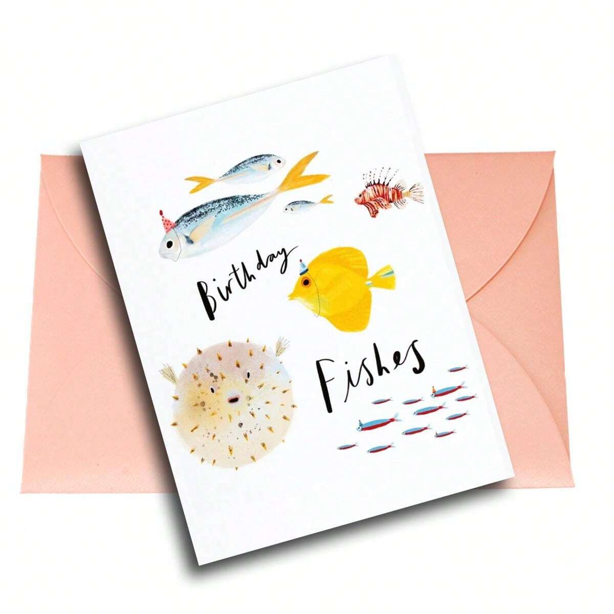 1pc Birthday Fish Fun Greeting Card, Creative Cartoon Fish Birthday ...