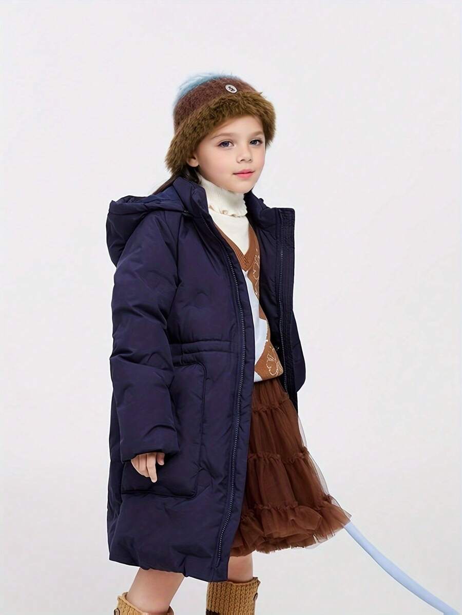 Annil Tween Girl Clothing Mid-Length Winter Down Jacket, Thickened Warm ...