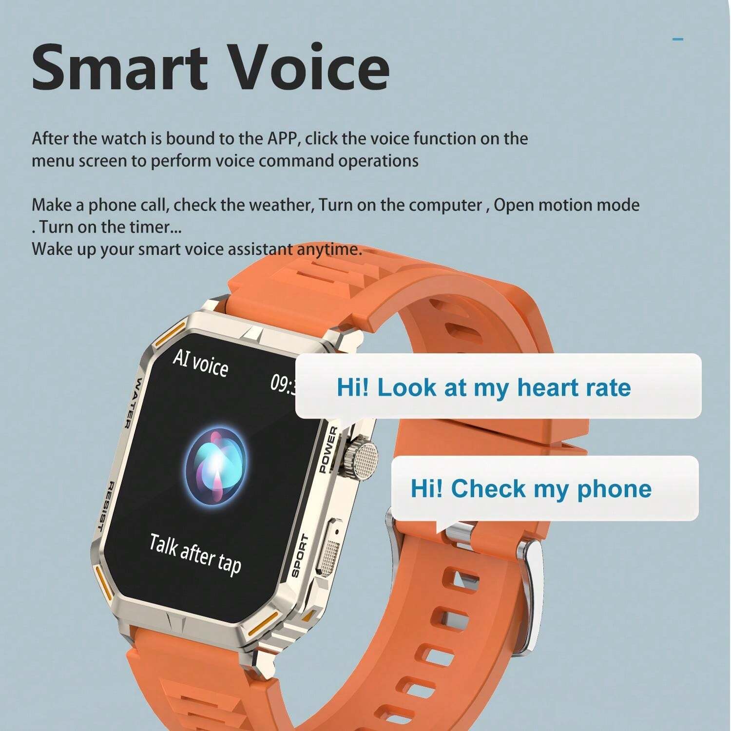 Unisex Smartwatch With Bluetooth Call, Voice Assistant, Multiple Sports ...