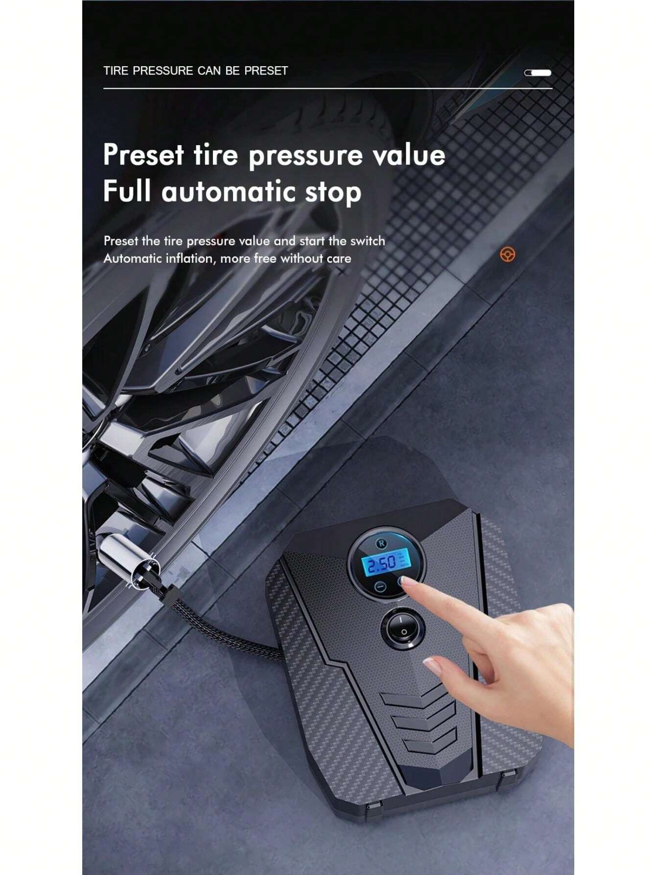 Car Portable Electric Sedan Tire Auto Inflator Inflatable Pump | SHEIN UK