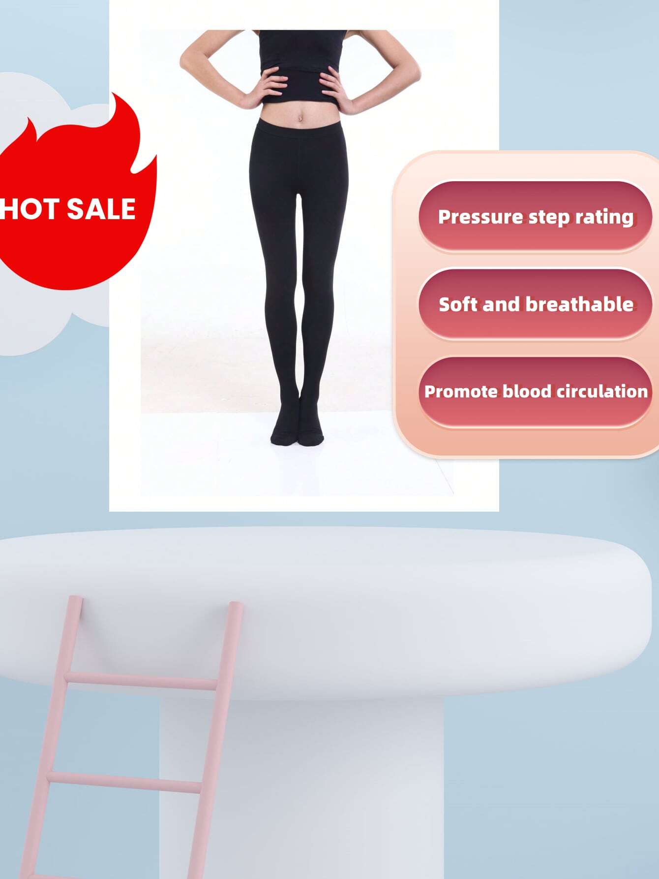 1 Pair 8-15mmHg Compression Stockings Pantyhose & Knee Highs For ...