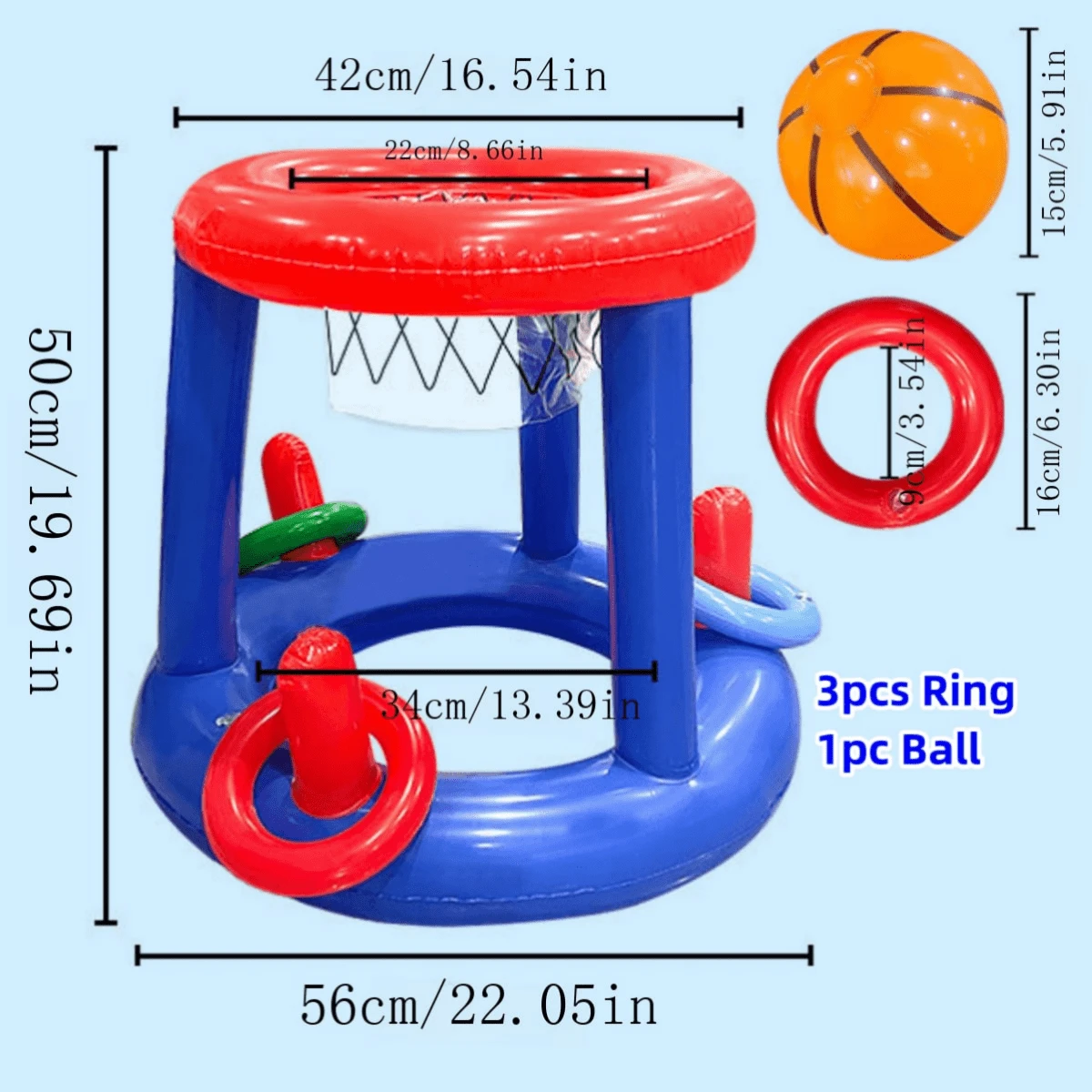 Fun Pool Floats Toys Games Set,Floating Basketball Beach Ball Hoop ...