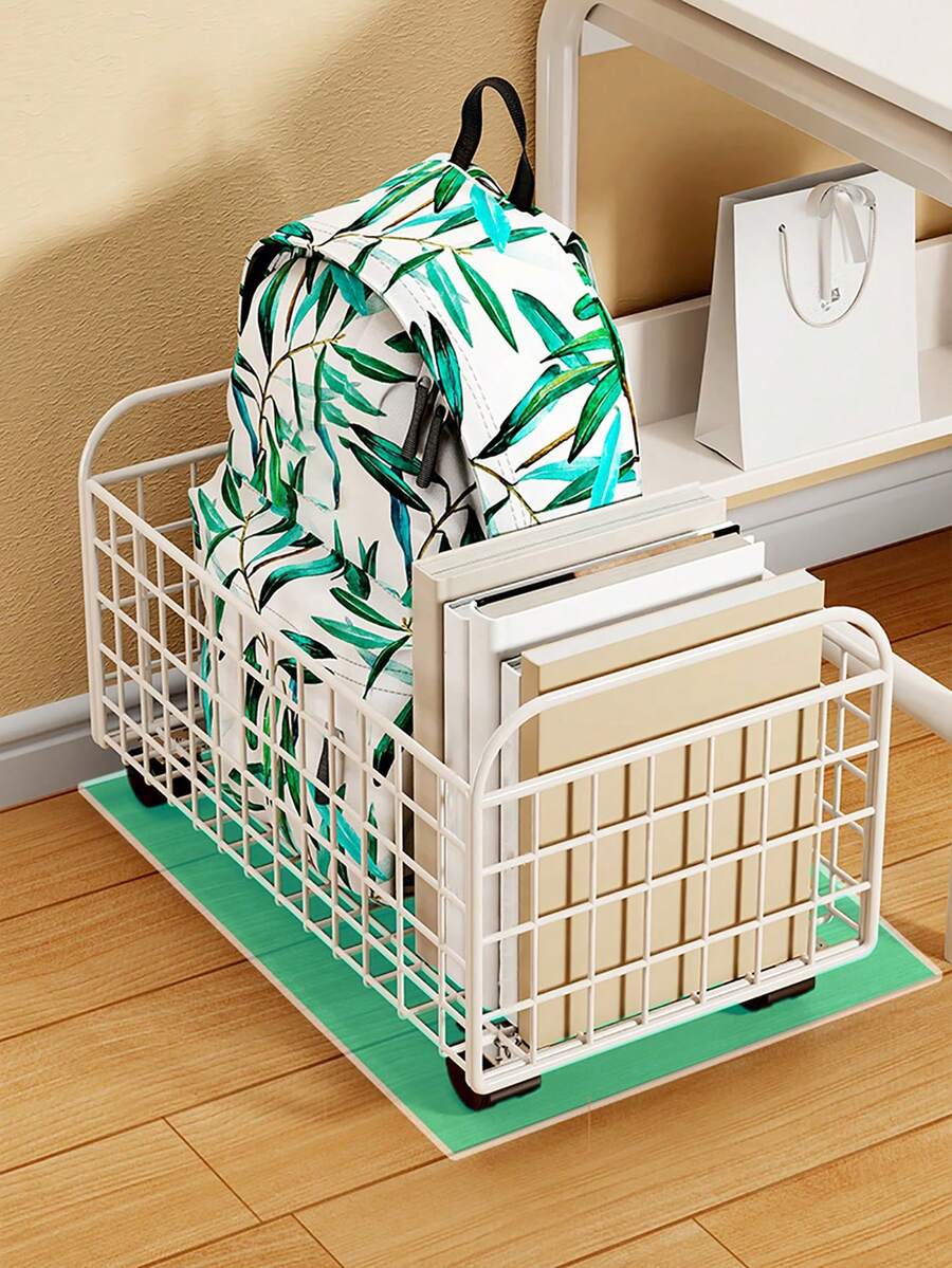 Backpack Storage Rack, Snack And Item Organizer, Wheeled Basket With ...