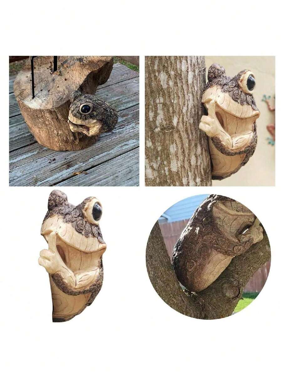 Keep Quiet Frog Tree Peeker - Yard Decorations - Adorable Tree ...
