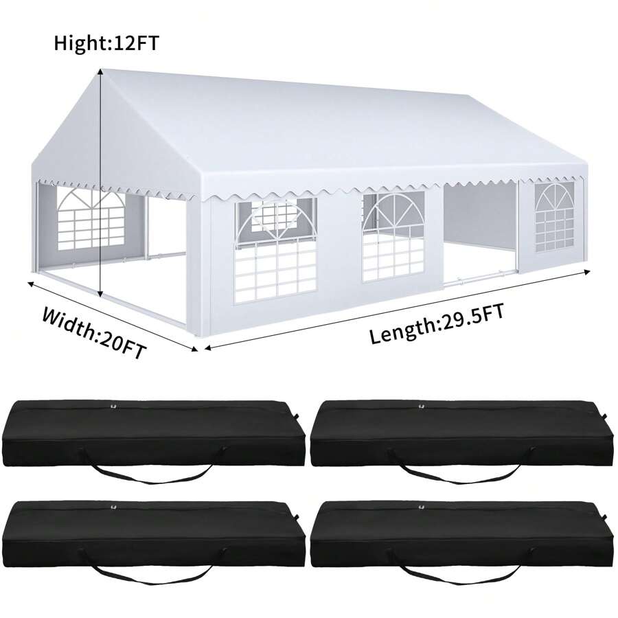 20x30FT Heavy Duty Party PVC White Tent Wedding Event Shelters Upgraded ...