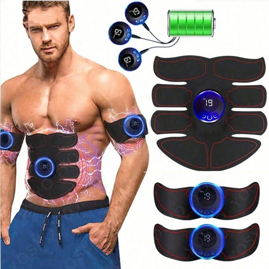 EMS Muscle Stimulator Abdominal Trainer Fitness ABS Stimulator Buttocks ...