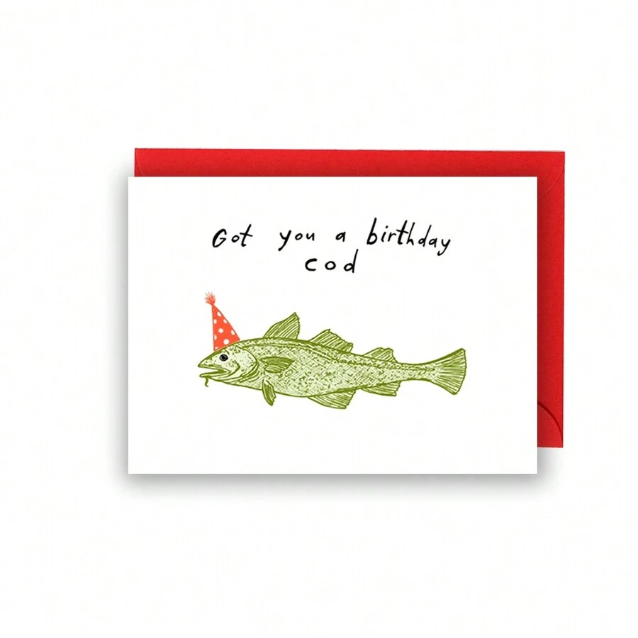 Birthday Cod, Funny Birthday Card, Fish, Birthday Card For Him ...