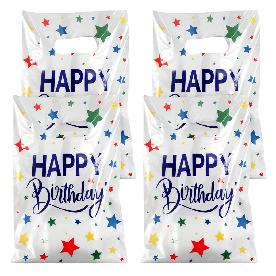 Medium(6.6 * 9.8inch) Happy Birthday Party Favor Bags 50 PCS Plastic ...