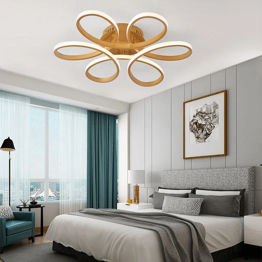 LIVINGANDHOME Living And Home Modern Acrylic Light-Adjusted Petal LED ...