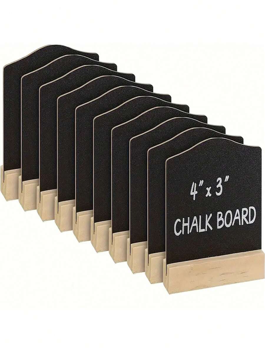 10pcs Reusable Mini Chalkboards For School, Office, And Home - Wooden ...
