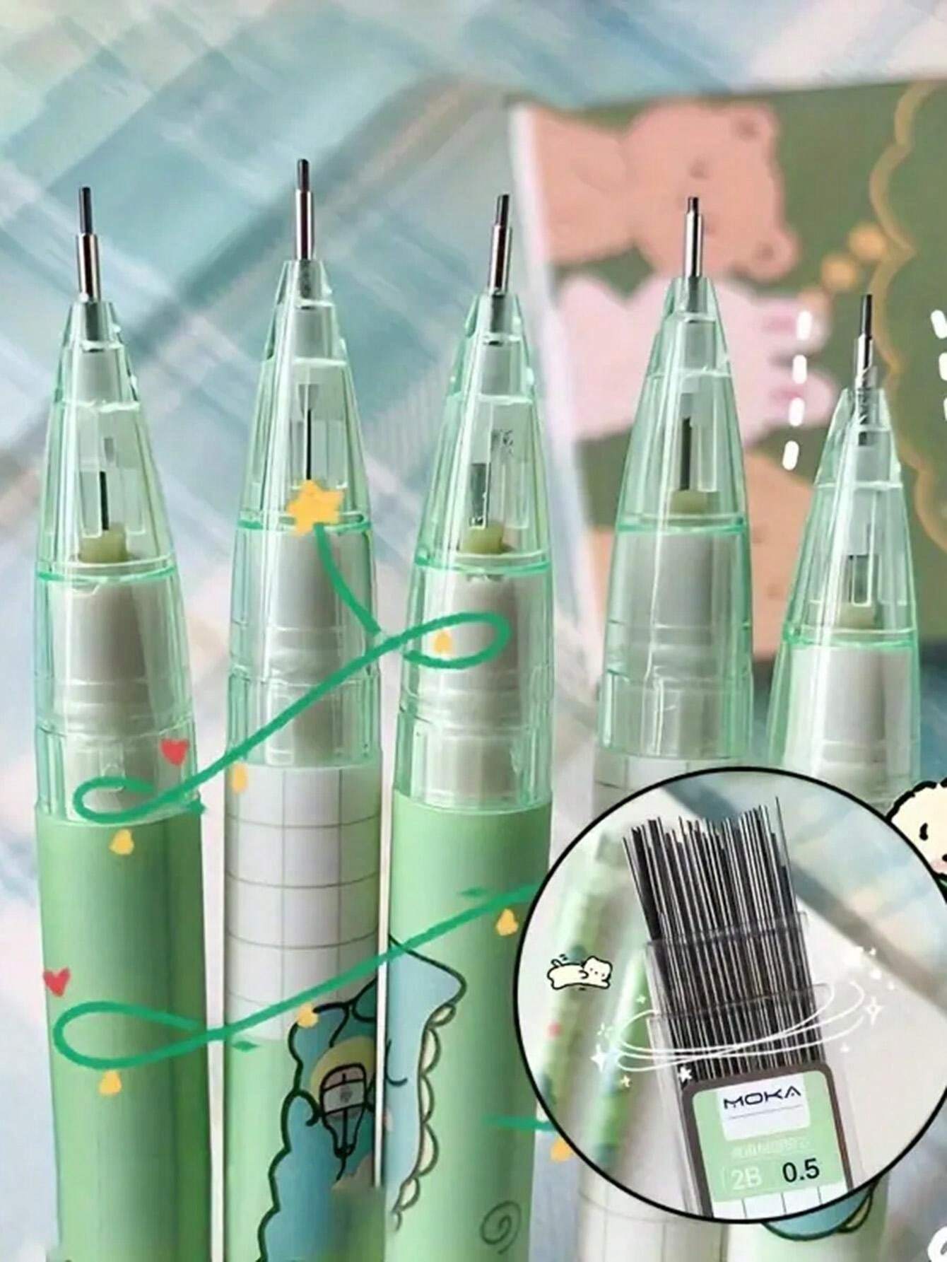 Set Of 6 Cartoon Automatic Pencils With Eraser, Cute Automatic Pencils ...
