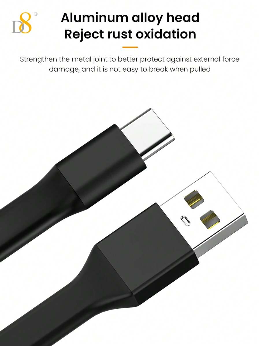 D8 USB C Keychain Cable,10cm Short USB A To USB C Cable 480Mbps Data ...