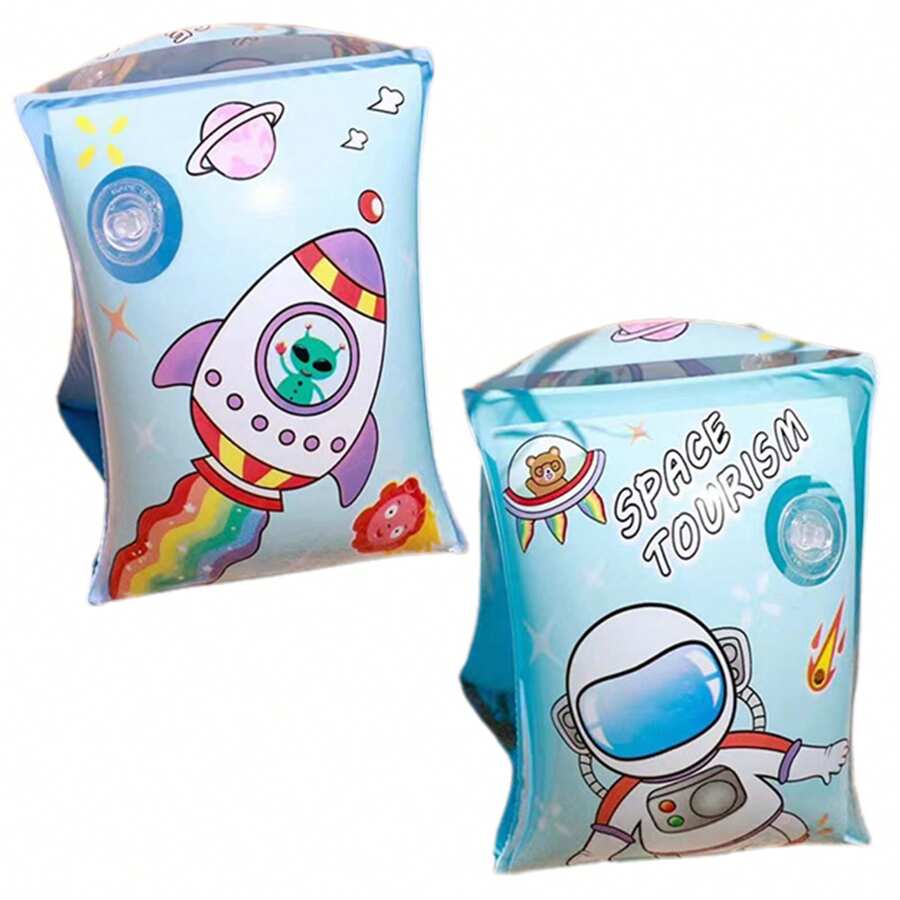 Summer PVC Blue Space Swimming Cartoon Armbands With 2 Inflatable ...