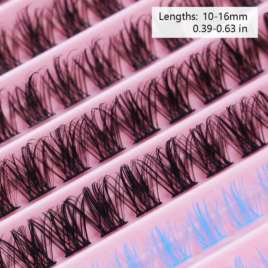 DIY Blue Black Mixed False Eyelash 120PCS 10mm-16mm Eyelash Cluster C ...