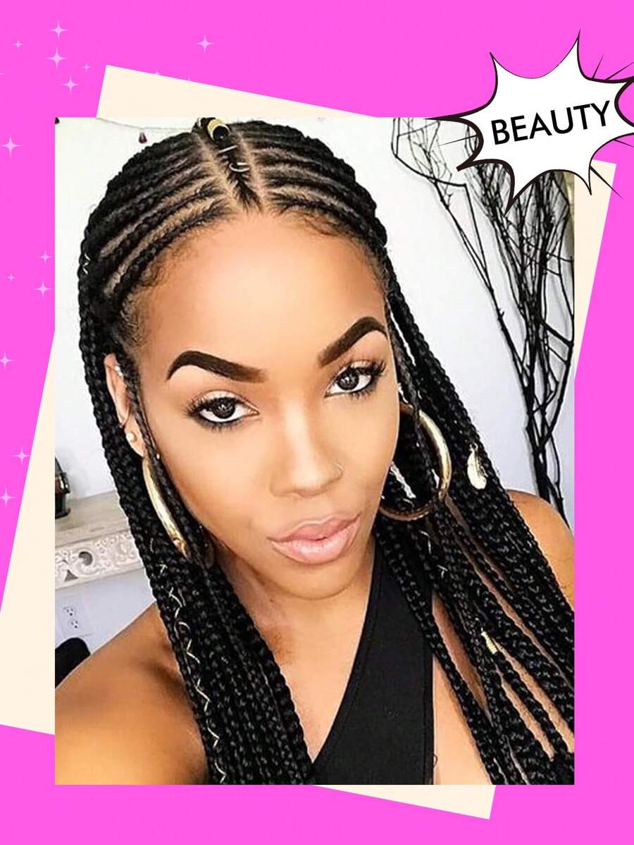 36'' Long 13X8 High Definition Lace Front Cornrow Braided Wig For Women ...