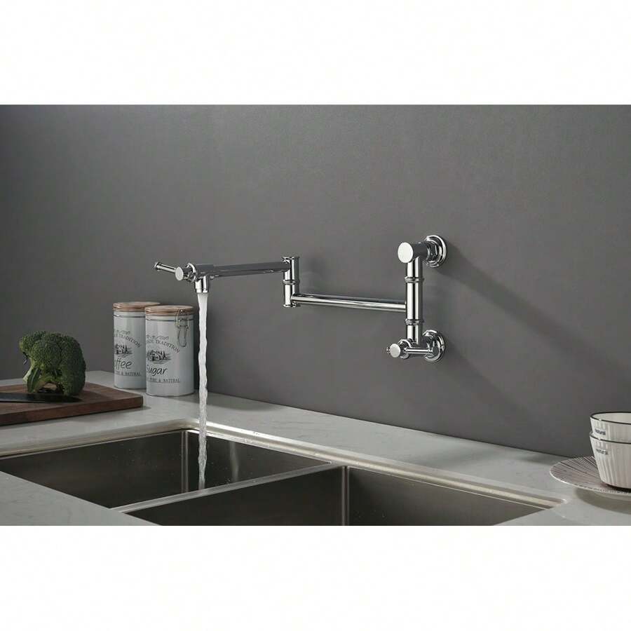 Pot Filler Faucet Wall Mount Pot Filler Faucet, Modern Brass Pot Filler ...