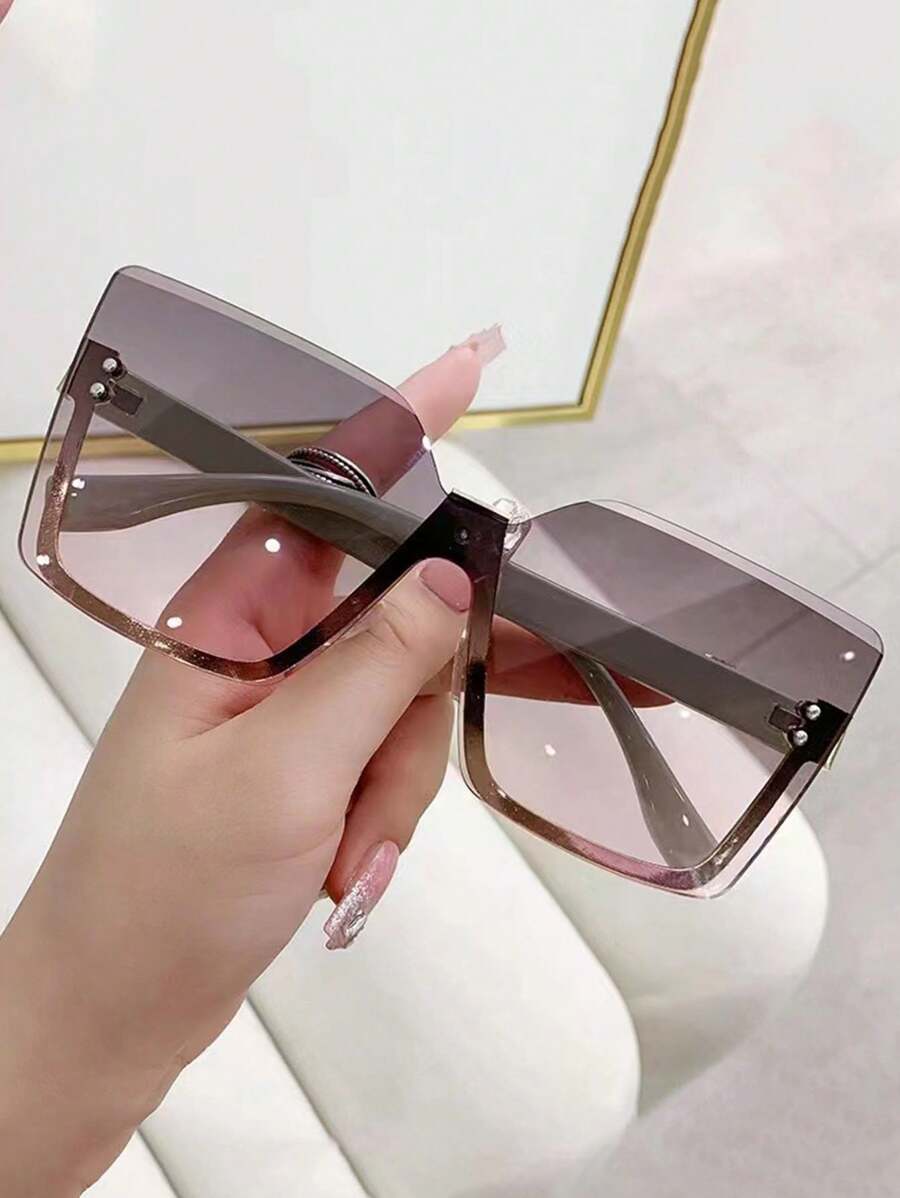 1pc Women's Retro Style Square Oversized Frame Fashion Glasses For ...