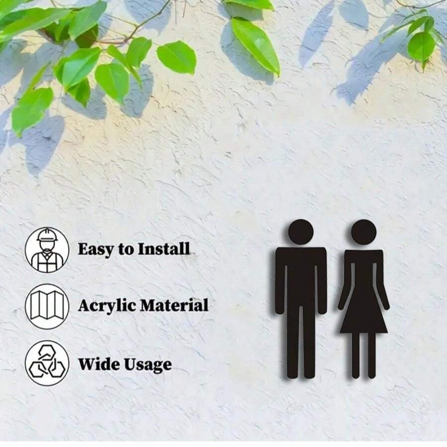 Acrylic Creative Mall, Restaurant, Cafe Public Restroom Door Plate ...