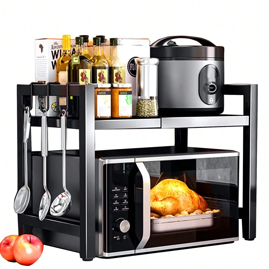 Heavy Duty Adjustable Microwave Stand Countertop Shelf, Expandable ...