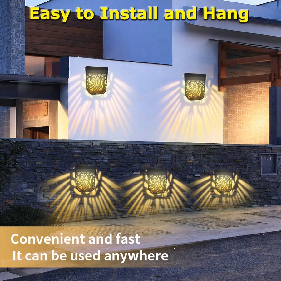 4pcs Solar Fence Lights Solar Outdoor Wall Lights Deck Lights Solar ...