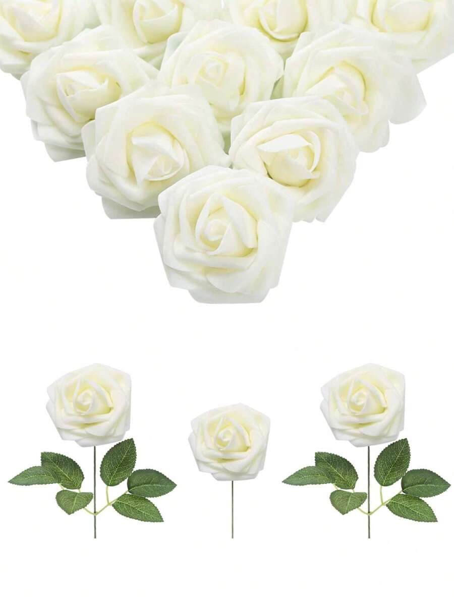 30Pcs 3.14 Inches Royal Blue Flowers Foam Roses, Foam Roses Artificial ...