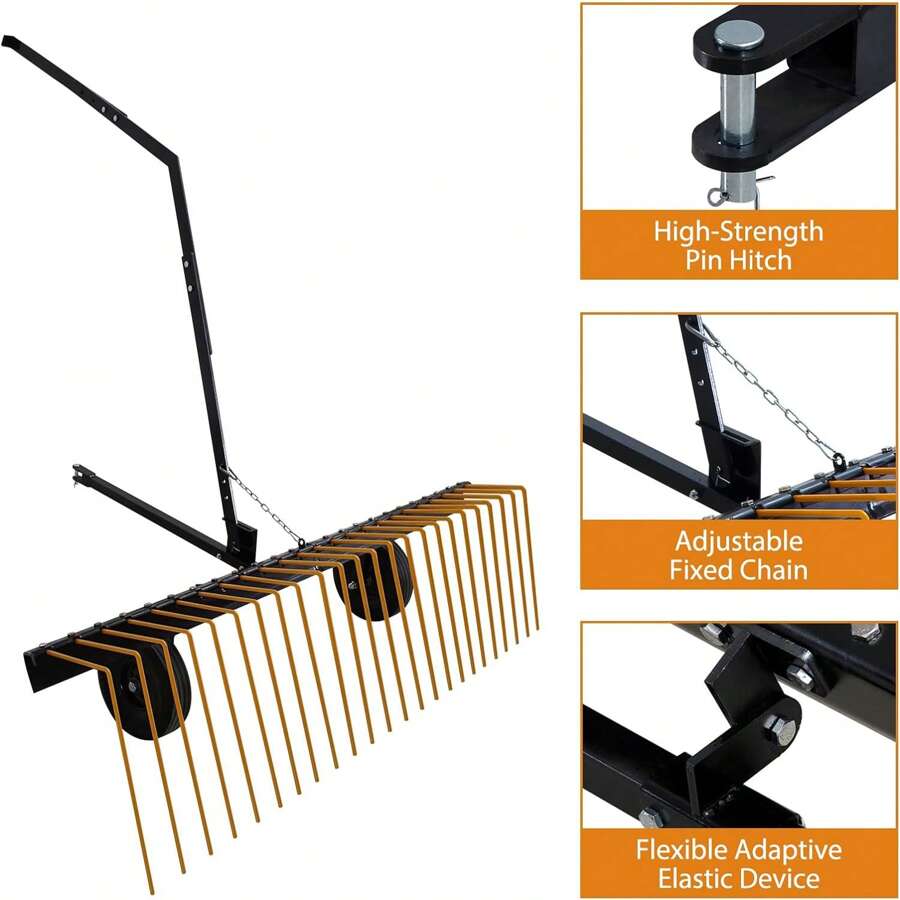 60 Inch ATV Tow Behind Durable Corrosion Resistant Steel Pine Straw ...