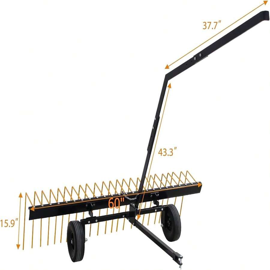 60 Inch ATV Tow Behind Durable Corrosion Resistant Steel Pine Straw ...