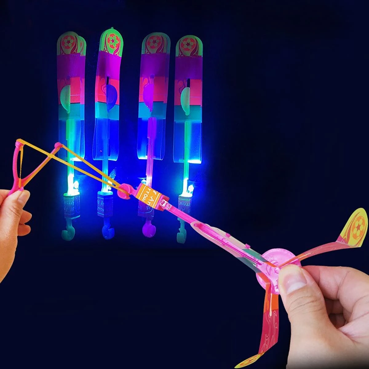 10Pcs Amazing Led Light Arrow Rocket Helicopter Flying Toy, Party Fun ...