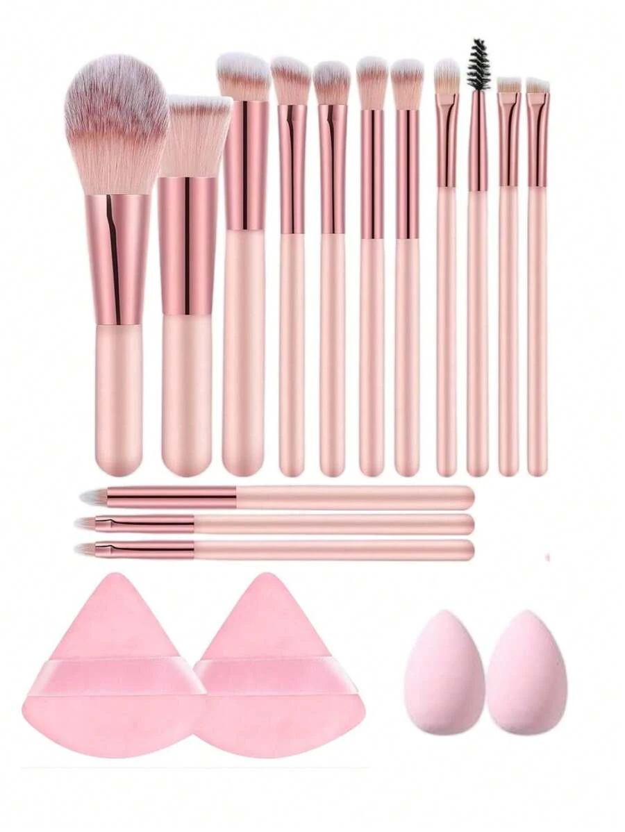 The 14-Piece Makeup Brush Travel Kit Includes A Powder Brush, Blush ...