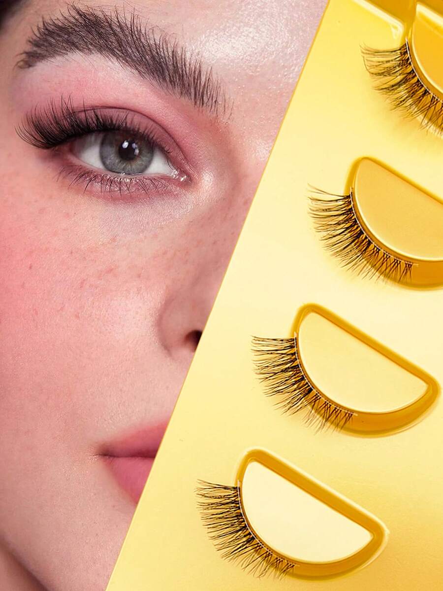 5 Pairs Of Natural Half Eye False Eyelashes, 3-5-9mm Mixed Length ...