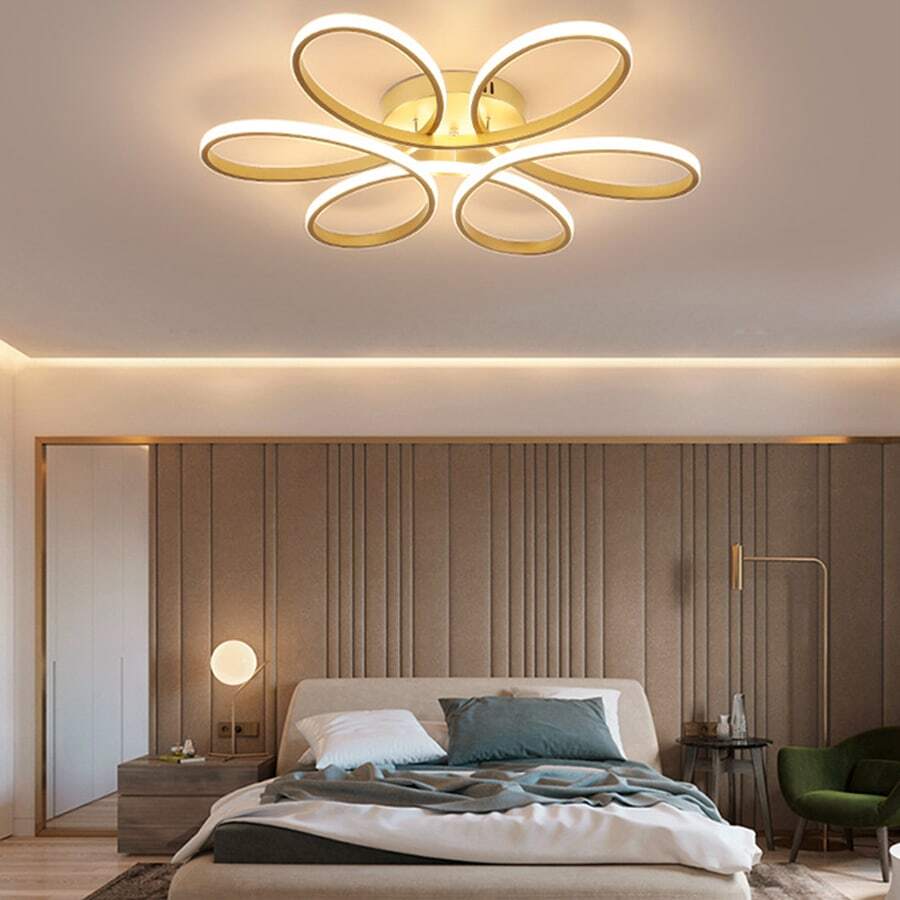 Living And Home Modern Acrylic Light-Adjusted Petal LED Semi Ceiling ...