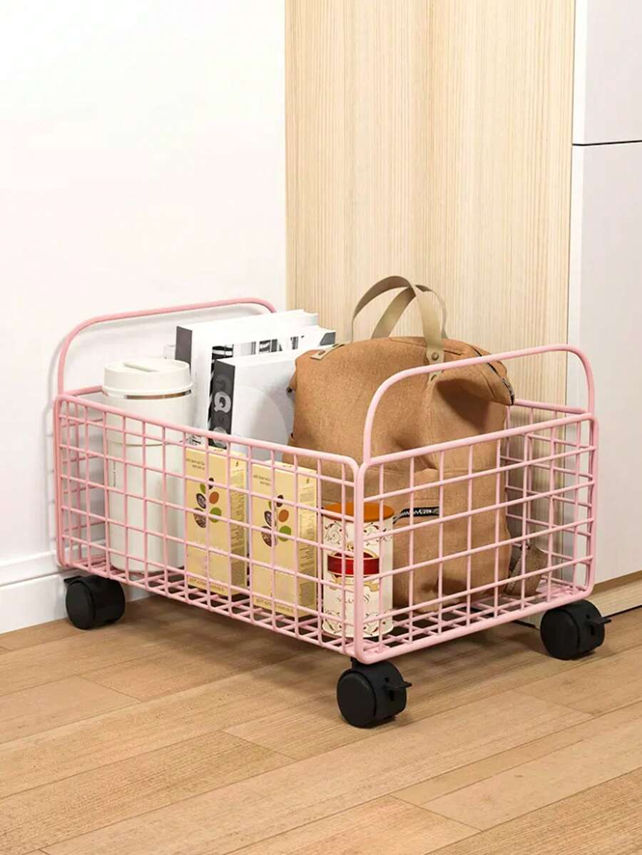 Backpack Storage Rack, Snack And Item Organizer, Wheeled Basket With ...