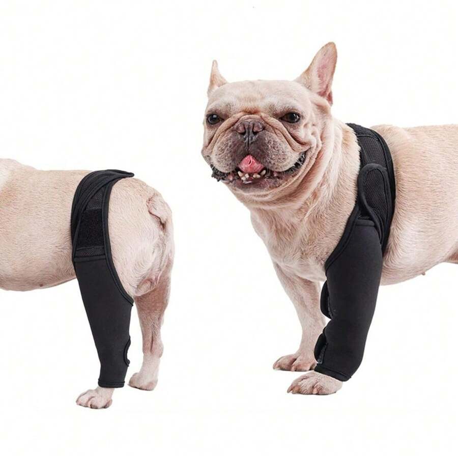 1pc Black Pet Supportive Leg Sleeve, Dog Knee Brace For Post-Operative ...