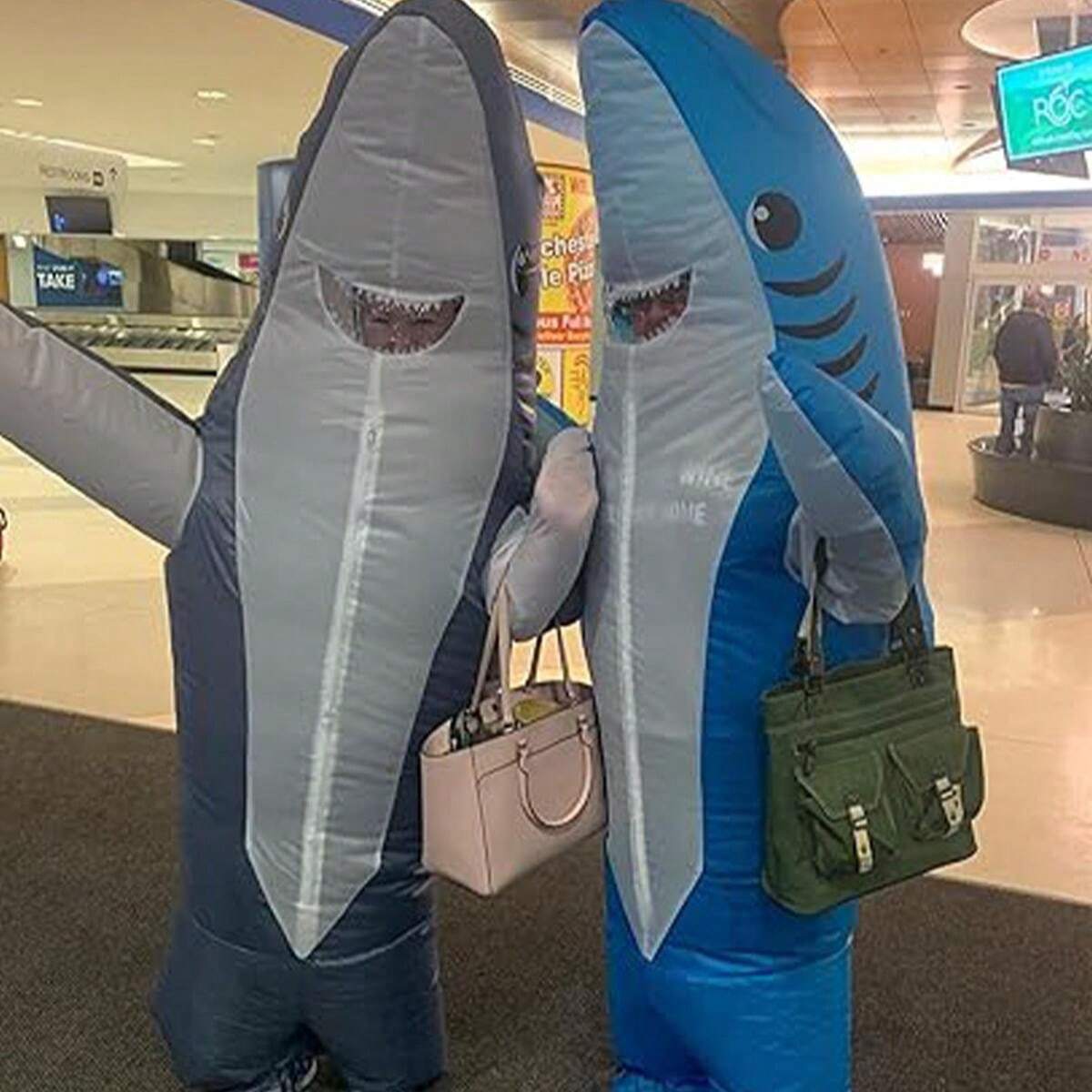 1pc Inflatable Shark Costume, Air Blow-Up Great White Shark Jumpsuit ...