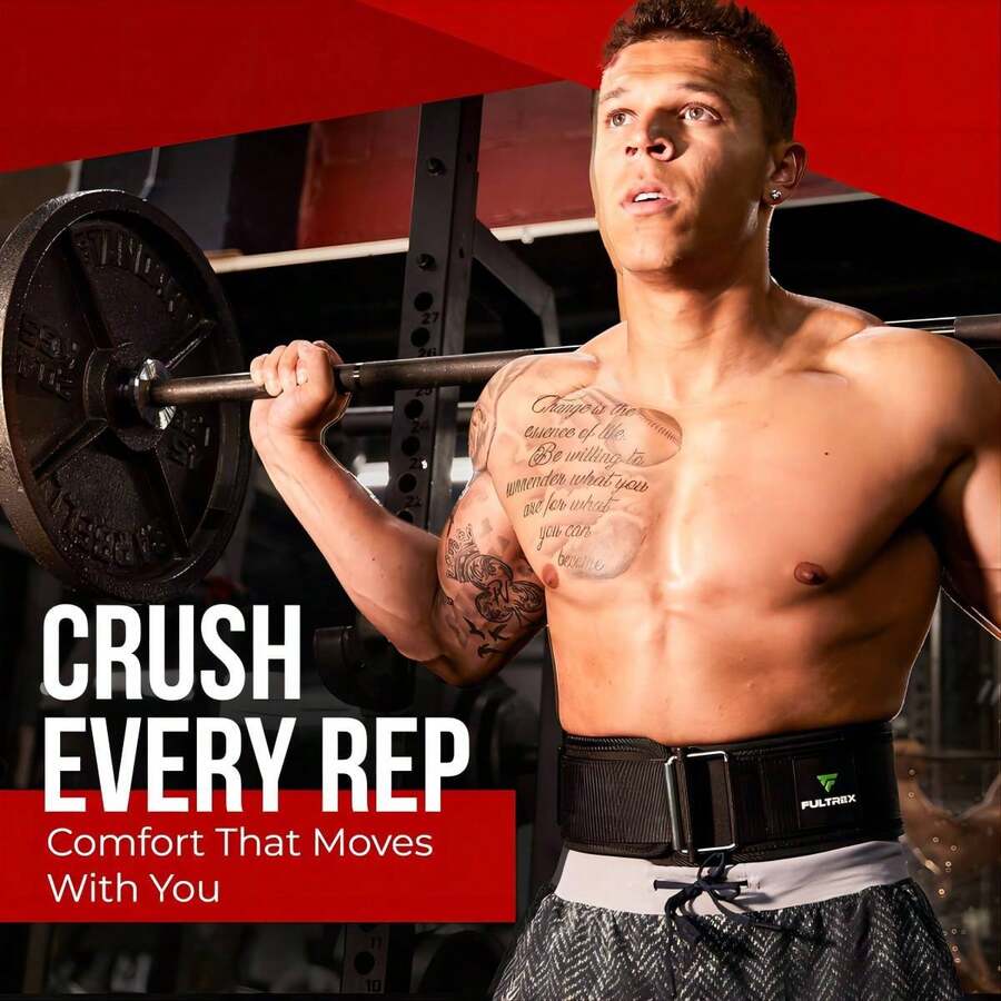 Self-Locking Weight Lifting Belt - 4-Inch Gym Belt For Men, Weight Belt ...