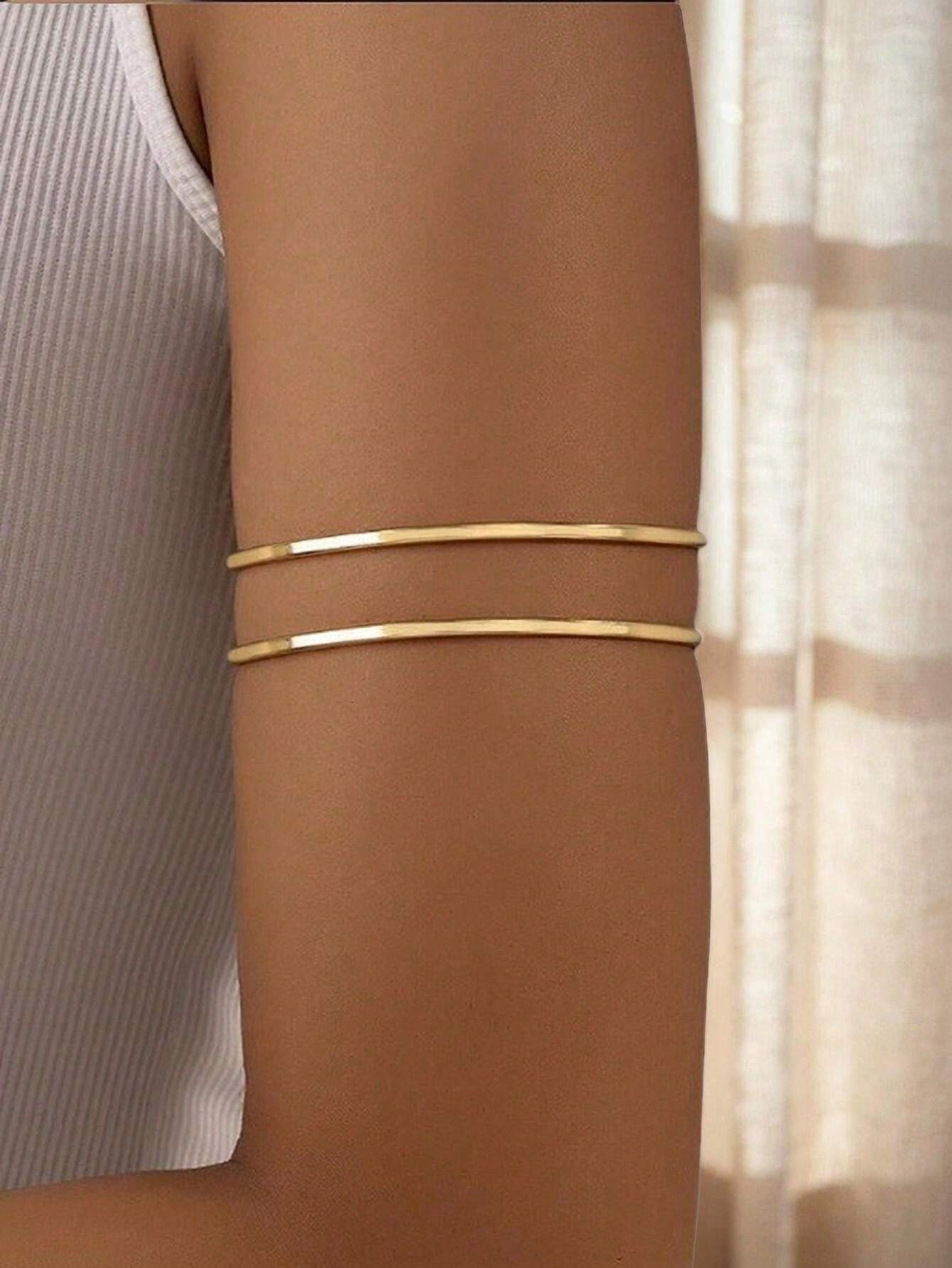 Silver Plated Spiral Pattern Bangle Bracelet Armlet Metal Upper Arm ...